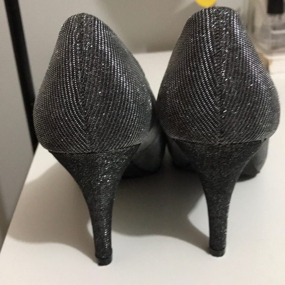 Fergalicious | Shoes | 65 Fergalicious By Fergie Silver Sparkly Heels ...